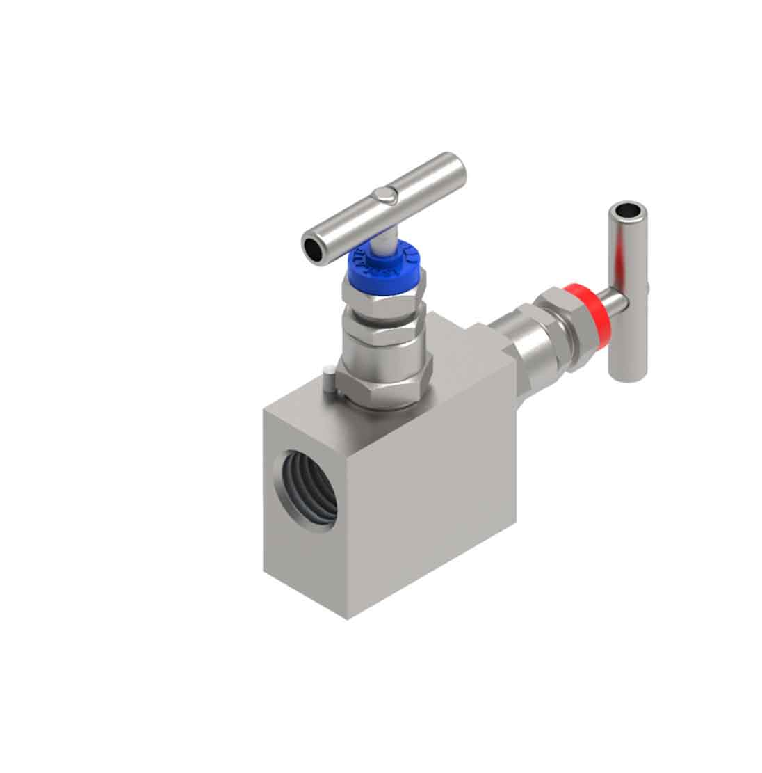 M22 - REMOTE MOUNT MANIFOLD 90° 2 VLV FEMALE/FEMALE THREAD WITH DRAIN | Ite